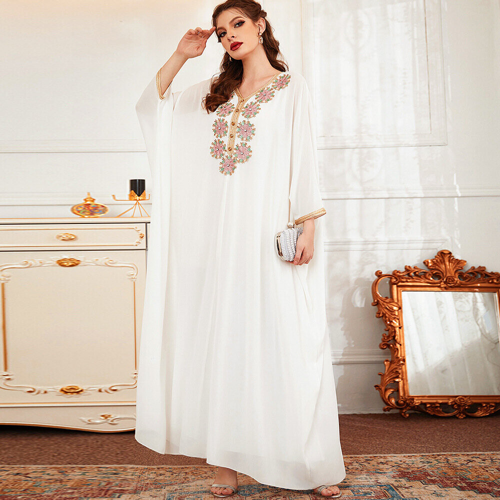 Eid Mubarak Caftan Batwing Abaya Dress Kaftan Moroccan Muslim Islam Dubai Pakistani Bridesmaid ...