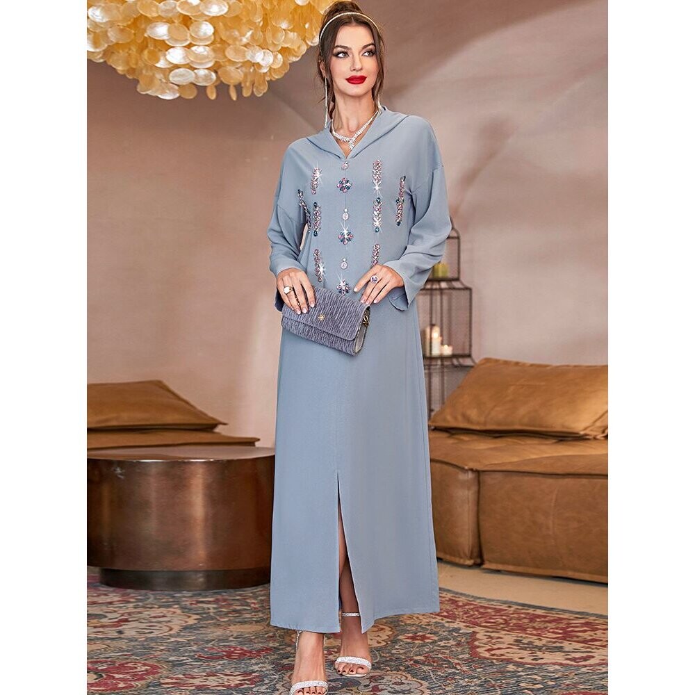 Ramadan Eid Mubarak Caftan Satin Abaya Dubai Arabic Turkey Islam Muslim Modest Dress Kaftans For ...