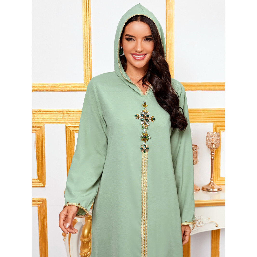 Dubai Abaya Jellaba Muslim Hijab Dress Robe Morocco Kaftan Party Gown ...