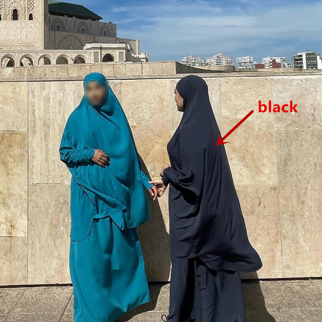Ramadan Eid Muslim Prayer Garment Jilbab Abaya Set Women Long Khimar ...
