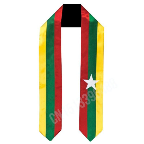 Myanmar Burma Flag Scarf Top Print Graduation Sash Stole International ...