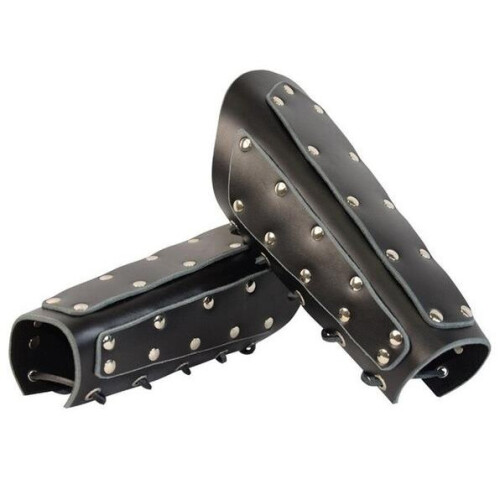 Leather Bracer Arm Armor Warrior Steampunk Punk Armband Medieval Cuff ...