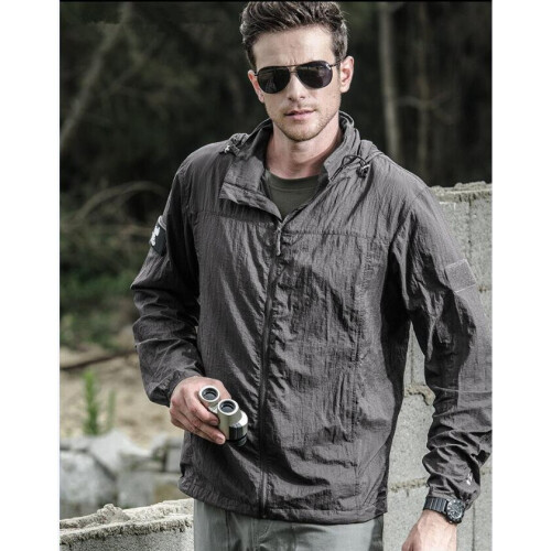 Lightweight Tactical Jacket Men Summer Breathable Thin Hooded Raincoat ...