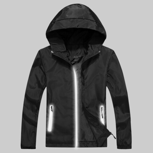 Covrlge Mens Jackets and Coats Male Retro-reflective Jacket Hooded Mens ...