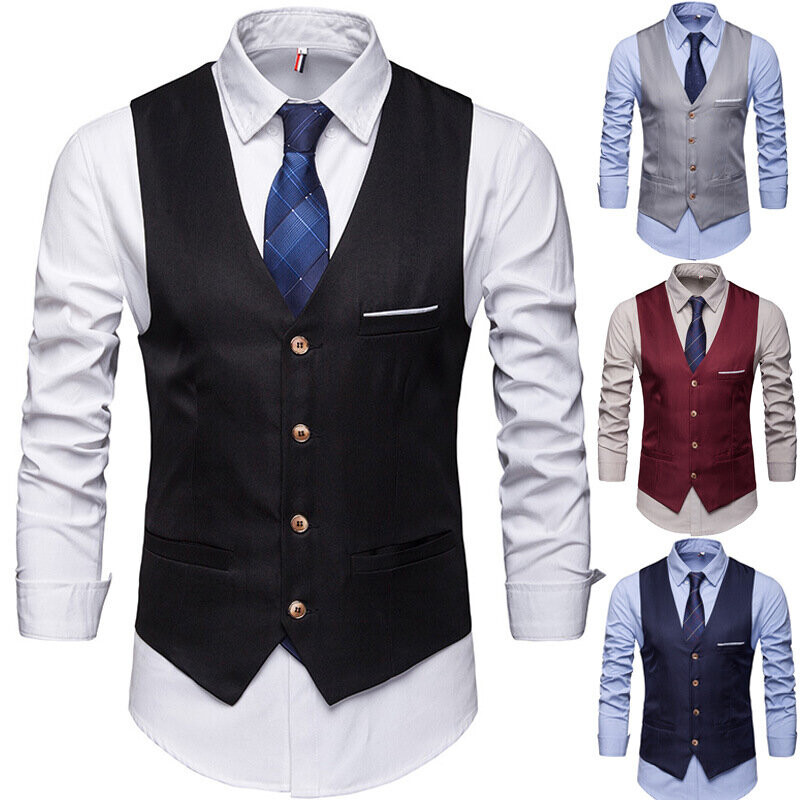 Men's vest slim version men's overalls suit vest men and women man ...