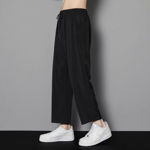 Casual Men's Casual Stretch Pants Thin Oversized 4XL Flannel Pants ...