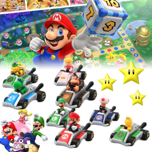 Super 8pcs Mario Racing Cars Set Competitive Game Kart Toys Princess ...