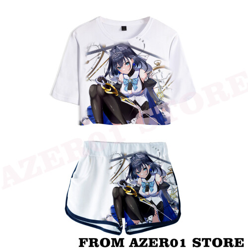 HOLOLIVE VTuber Ouro Kronii Merch T-shirt Tee Sets Summer unisex Sets ...