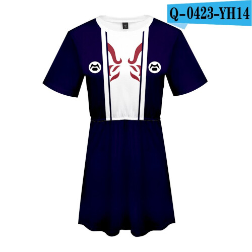 Anime Cosplay Shirt Dress Gown Short Sleeve T shirt Tees Uzumaki ...