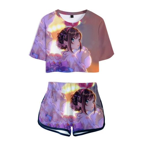 HOLOLIVE VTuber Kizuna AI Merch T-shirt Tee Sets Summer unisex Sets Sexy Short Tops+shorts ...
