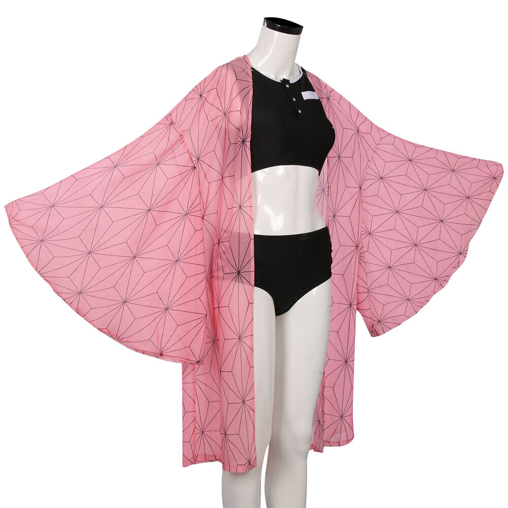 Demon Slayer Kamado Nezuko Swimming Suit with Chiffon Haori Kisatsutai ...