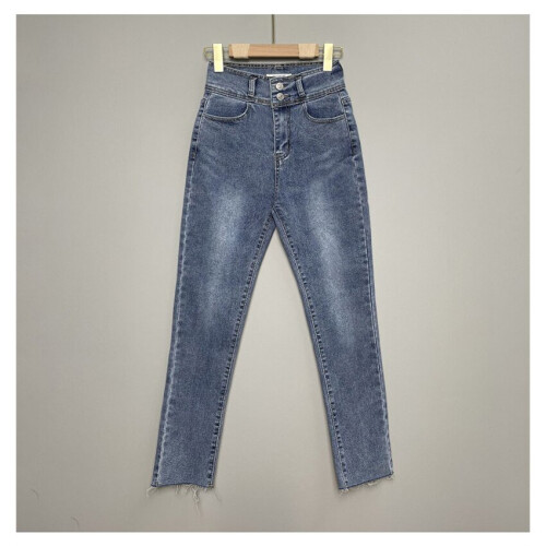 Women's Sexy Two Button Jeans tight waist waist slim butt lift jeans ...