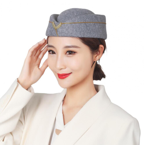 Washable Air Hostesses Hat Formal Uniform Cosplay Solid Stewardess Cap ...