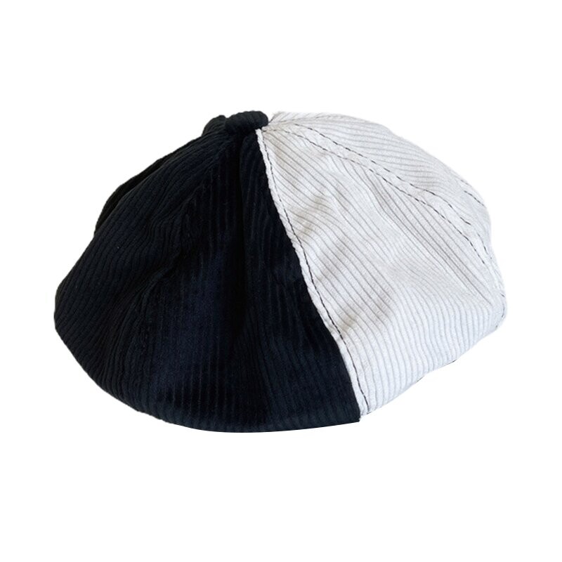British Retro Painter Hat Short Brim Corduroy Cloud Beret Artist Hat ...