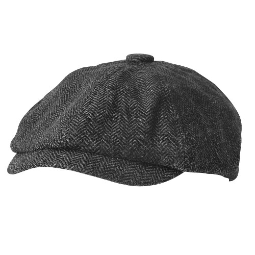 Men Winter Newsboy Caps Male Herringbone Flat Caps with Brim Street ...