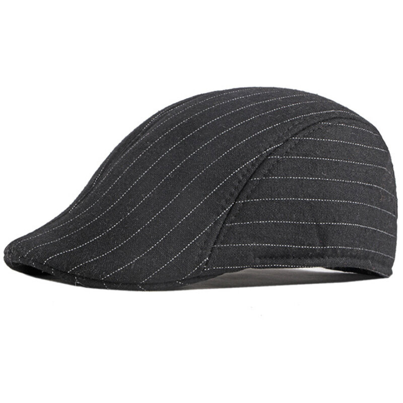 HT3439 Beret Cap Autumn Winter Cap Hats for Men Vintage Striped Ivy ...