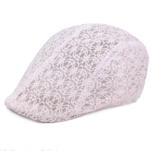 Pink Lace Beret Caps for Women Mesh Peaked Cap Summer Travel Sun Hats ...
