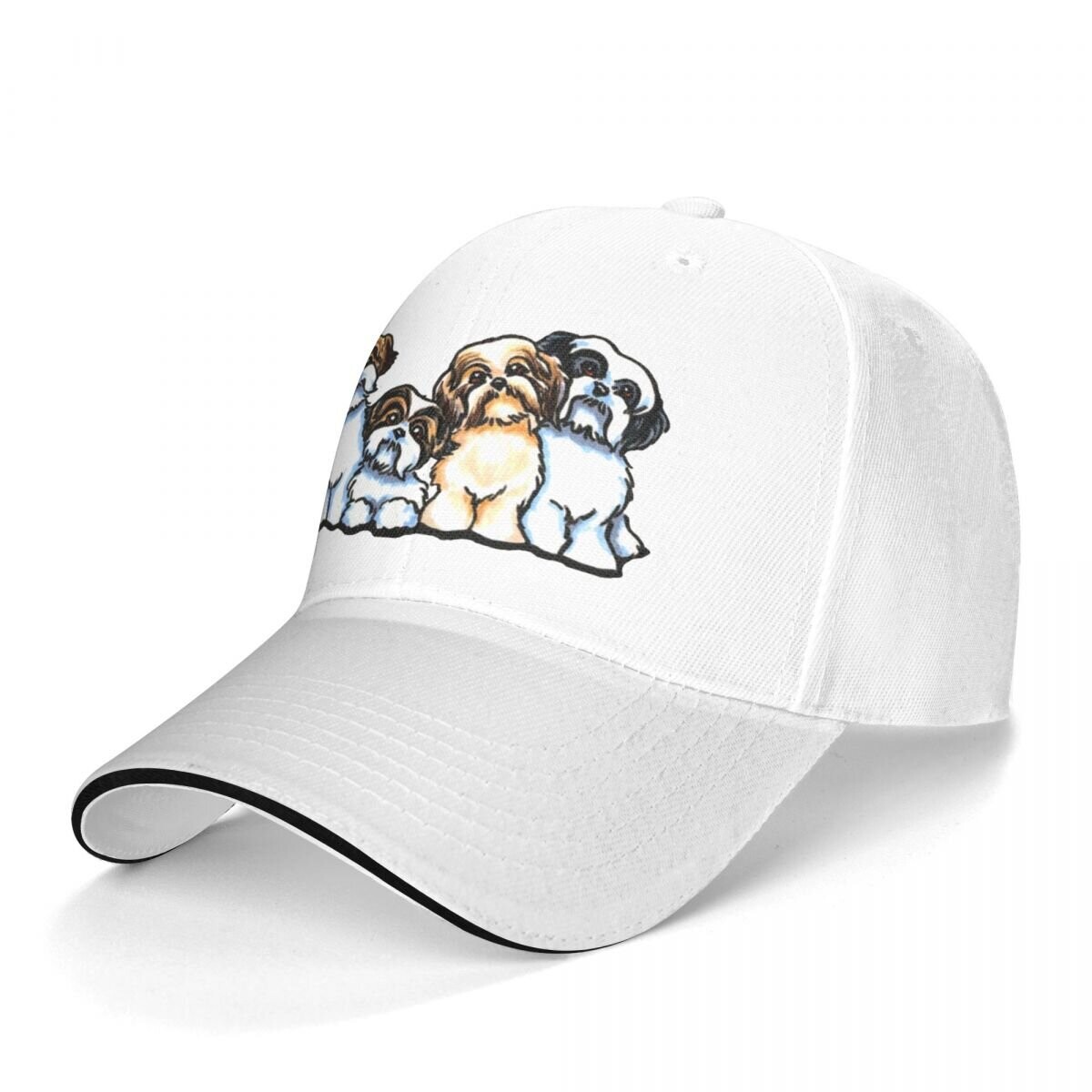 Shih Tzu Dog Baseball Cap Four Shih Tzu Stylish Man Baseball Hat Blank ...