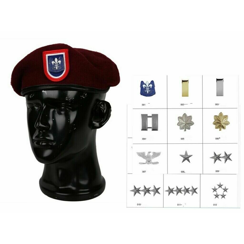 US AIRBORNE DIVISION Purplish Red WOOL BERET ARMY SPECIAL FORCES RED ...