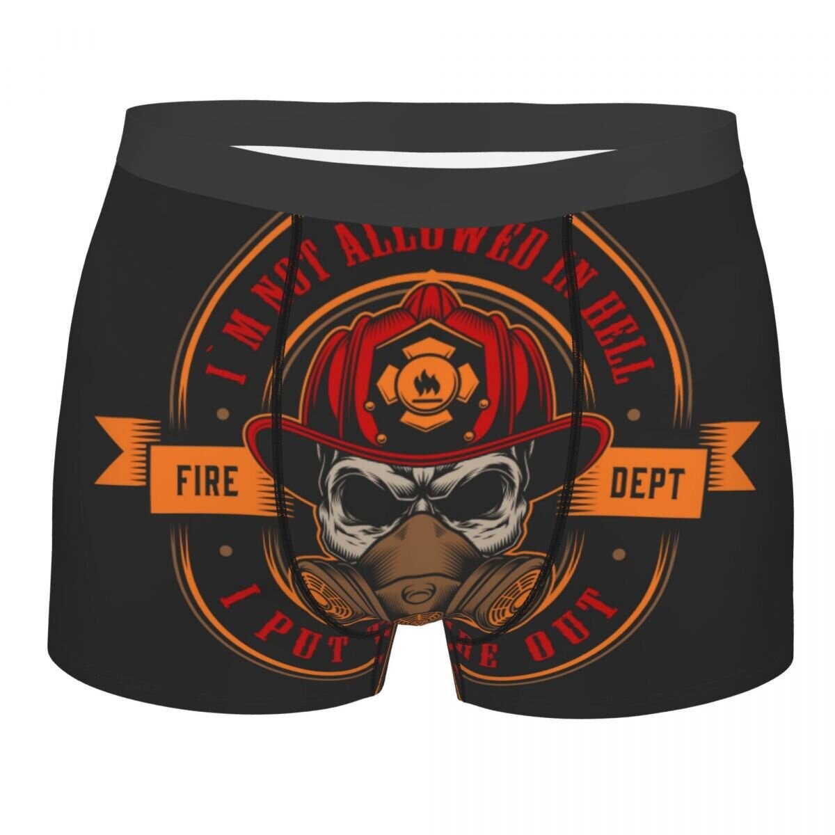 Men's Panties Vintage Skull Fireman Helmet Illustration Male Underpants ...