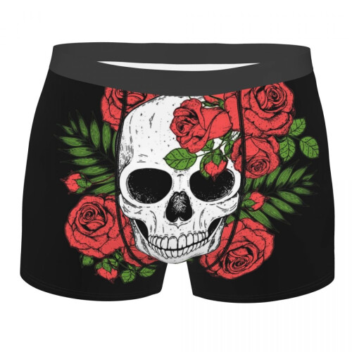 Men's Panties Underpants Boxershorts Skull And Red Roses Underwear for ...