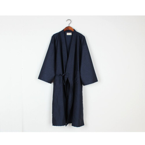 Japanese Style Yukata Spring Summer Robe for Men Solid Cotton Kimono Sauna Wear Pajamas Kimono ...