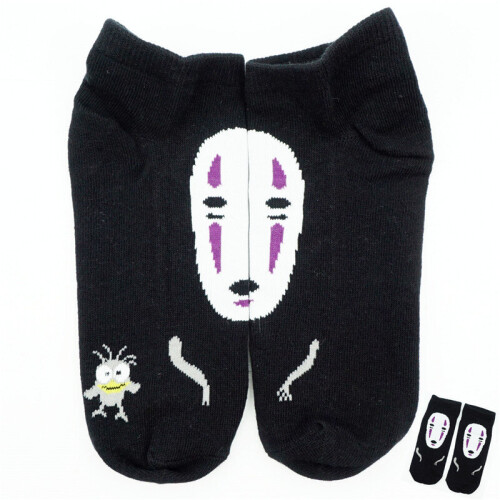Anime Kaonashi No Face Faceless Short Socks Cartoon Colorful Tight ...