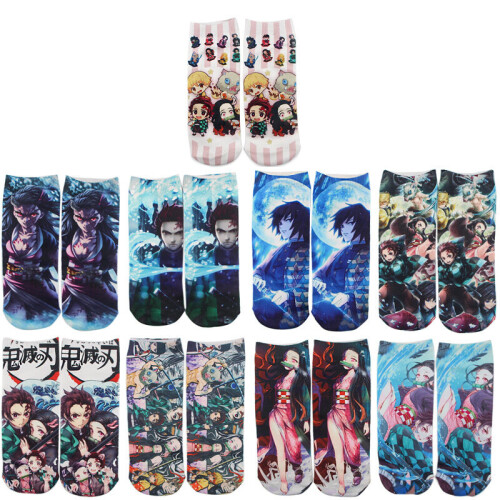 Demon Slayer Kimetsu No Yaiba Sock Anime Kamado Tanjirou Kamado Nezuko ...
