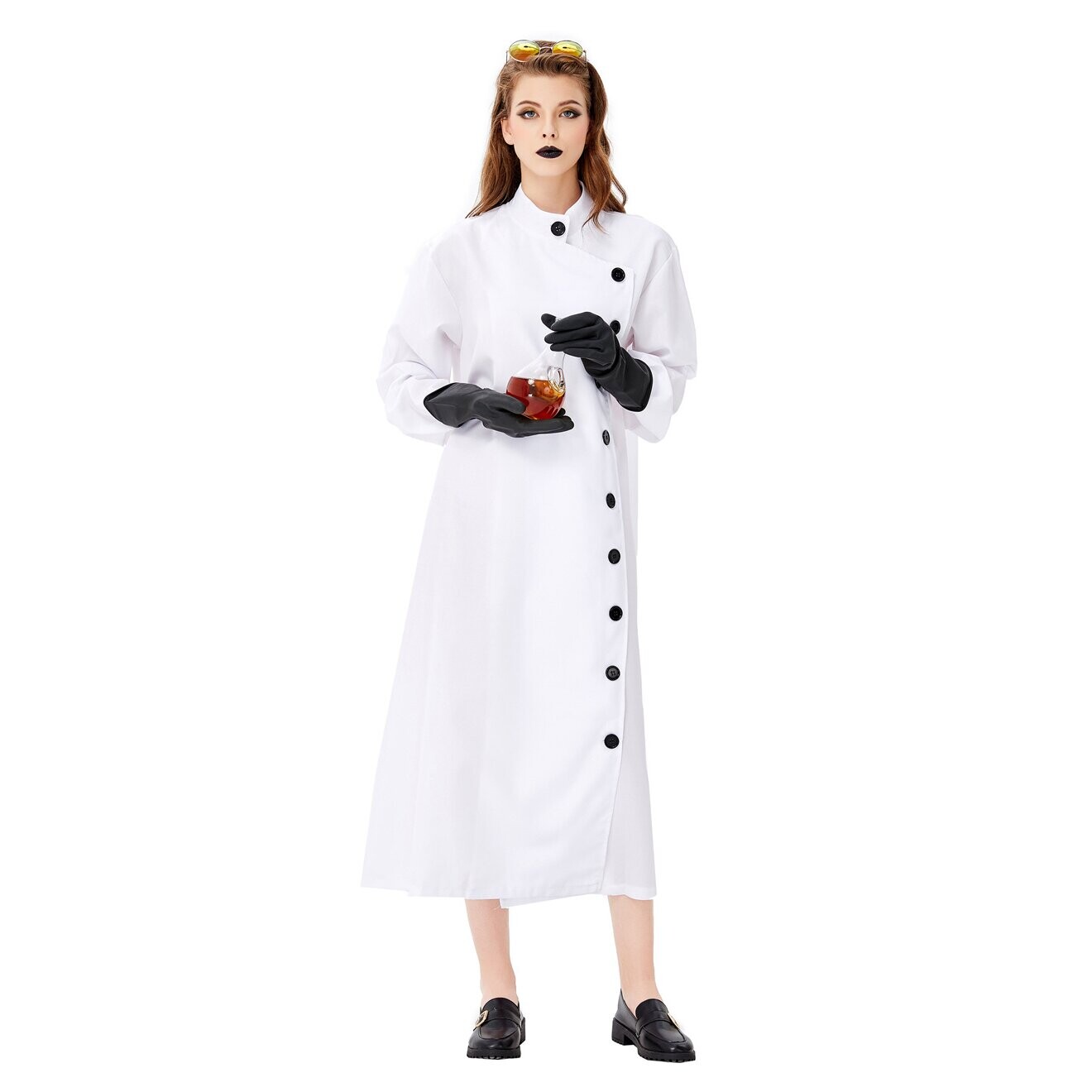 Men Women Long Coat Nurse Doctor Costume Mad Scientist Cosplay ...