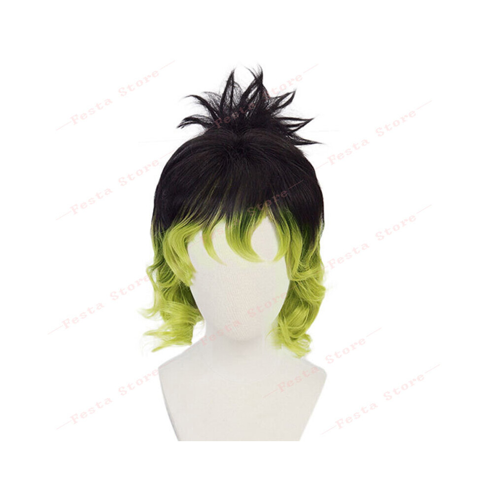 Demon Slayer Gyutaro Shabana Cosplay Wig Tattoo Sticker Daki Brother ...