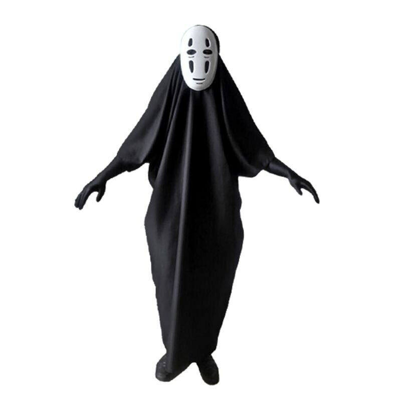 Anime No Face Man Spirited Away Clothing+Gloves+Mask Cosplay Costumes ...