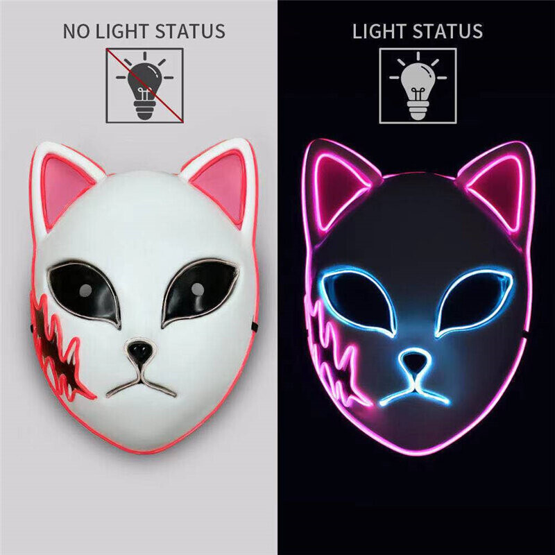 Anime Demon Slayer LED Luminous Mask Kimetsu No Yaiba Tanjirou Masks ...
