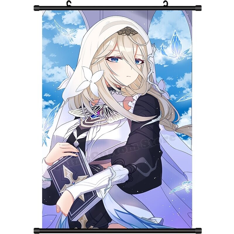 Game Anime Honkai Impact 3 Aponia Nun Girl Cosplay HD Wall Scroll Roll ...