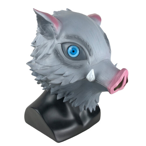 Anime Demon Slayer Hashibira Inosuke Mask Cosplay Wild Boar Pig Latex ...