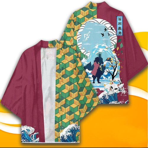 Anime Demon Slayer Tomioka Giyuu Cosplay Costumes Kimono Teens Cardigan ...