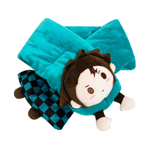 Anime Demon Slayer Cosplay Scarf Kimetsu No Yaiba Tanjirou Nezuko Plush ...