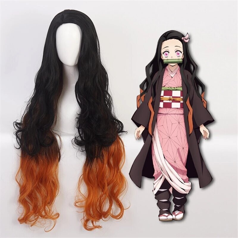 Kamado Nezuko Wig Demon Slayer: Kimetsu no Yaiba Nezuko Cosplay Wigs ...