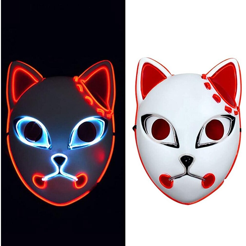 Anime Demon Slayer Kimetsu No Yaiba LED Mask Cosplay Props Sabito ...