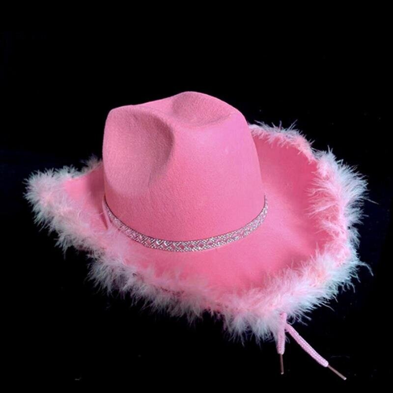 Western Cowboy Caps Pink Cowgirl Hat for Women Girl Holiday Party ...