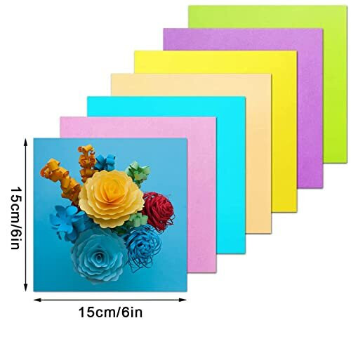 100 Sheets Coloured Paper, 15x15cm Origami Paper Mixed Colors for Kids ...