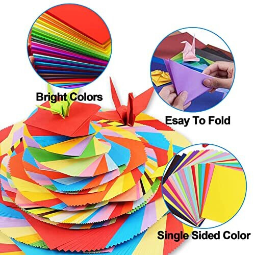100 Sheets Coloured Paper, 15x15cm Origami Paper Mixed Colors for Kids ...