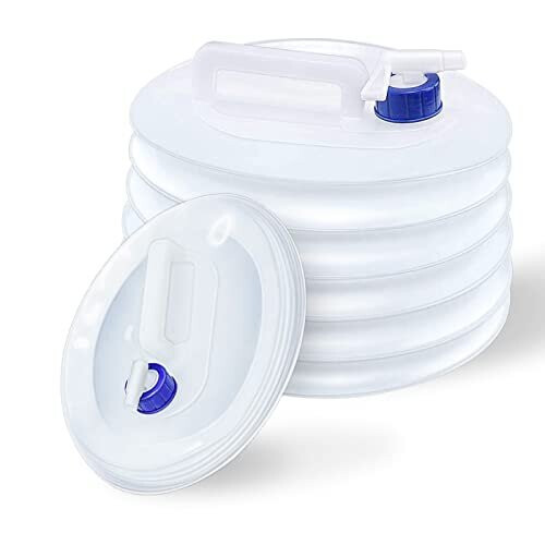 2 Pack Collapsible Water Container 10L, Camping Water Containers with Tap,Portable & Folding ...