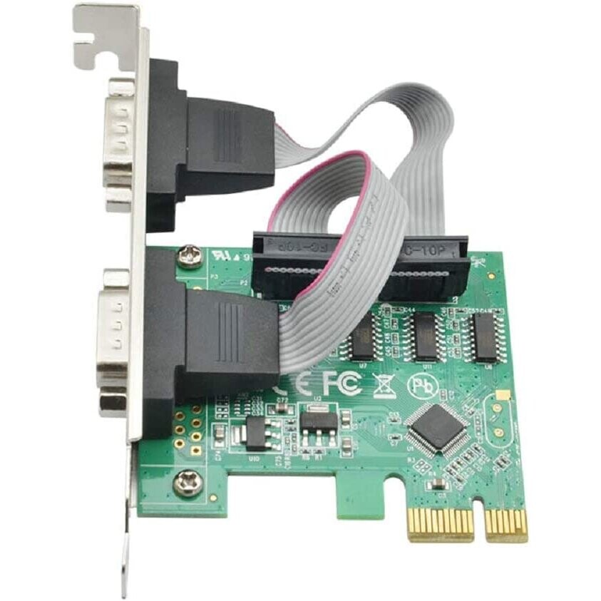PCI-Express 2 ports Serial Card, Dual Port Serial RS-232 DB9 COM Card ...