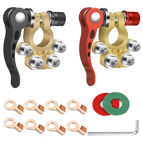 2Pcs Battery Terminal Connectors 4 Way Leisure Battery Terminal Clamps ...