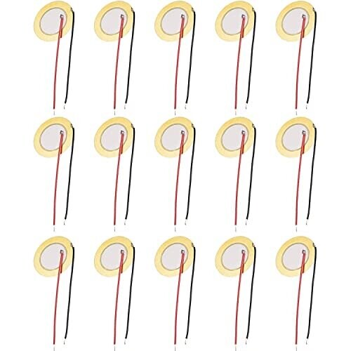 15PCS Elements Buzzer, 27mm Piezo Element, Acoustic Pickup Piezo Disc Element Sensor Piezo Discs ...