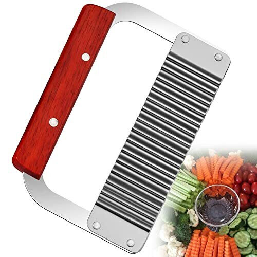 Potato Chippers Crinkle Cutter Knife Stainless Steel Wavy Blade Chips