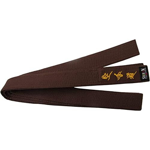 Brown Karate Belt with GOLD Embroidery in Japanese 340cm For Men/Women ...