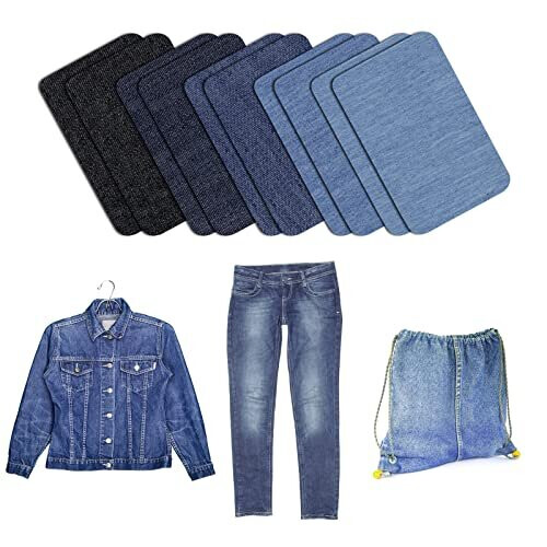 10 Pcs Denim Patches for Jeans Repair,Iron-on Jean Patches Inside ...