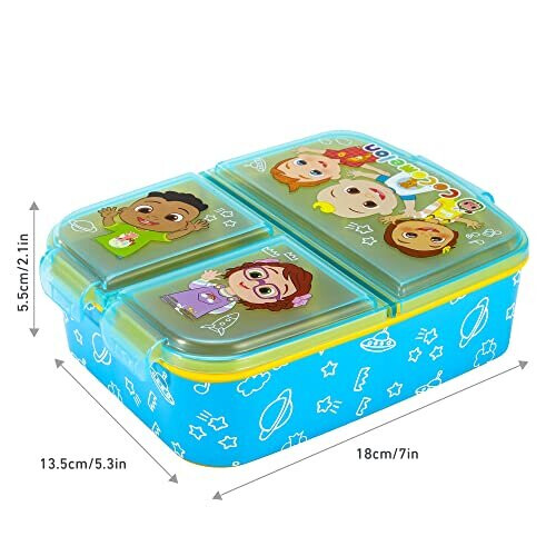Cocomelon Kids Childrens Multi Compartment Rectangular School Travel ...