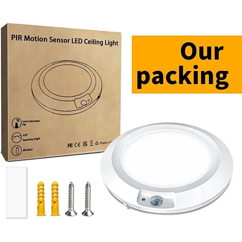 Motion Sensor Ceiling Light,Battery Operated Sensor Light Indoor,6.5 ...